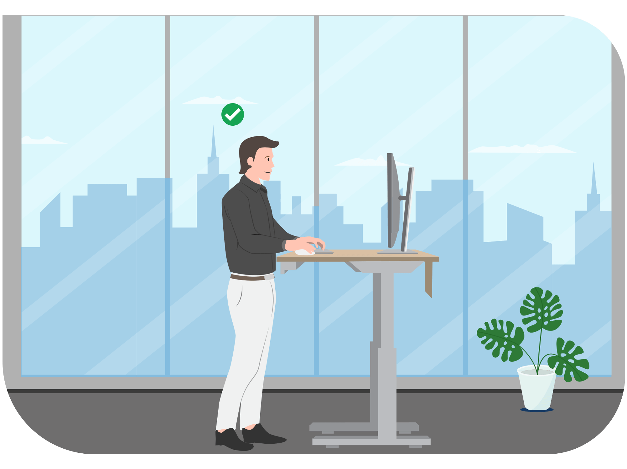 Postura correcta para trabajar frente a la computadora